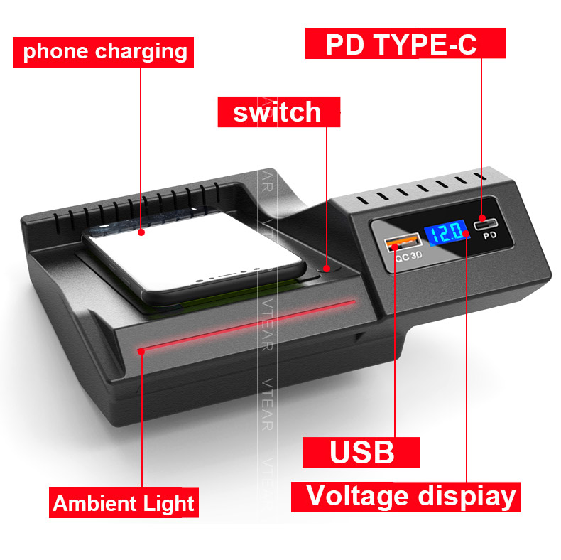 QI Car Wireless Charger 15W Fast charging Phone Holder ,Center console ...