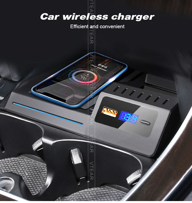 QI Car Wireless Charger 15W Fast charging Phone Holder ,Center console ...