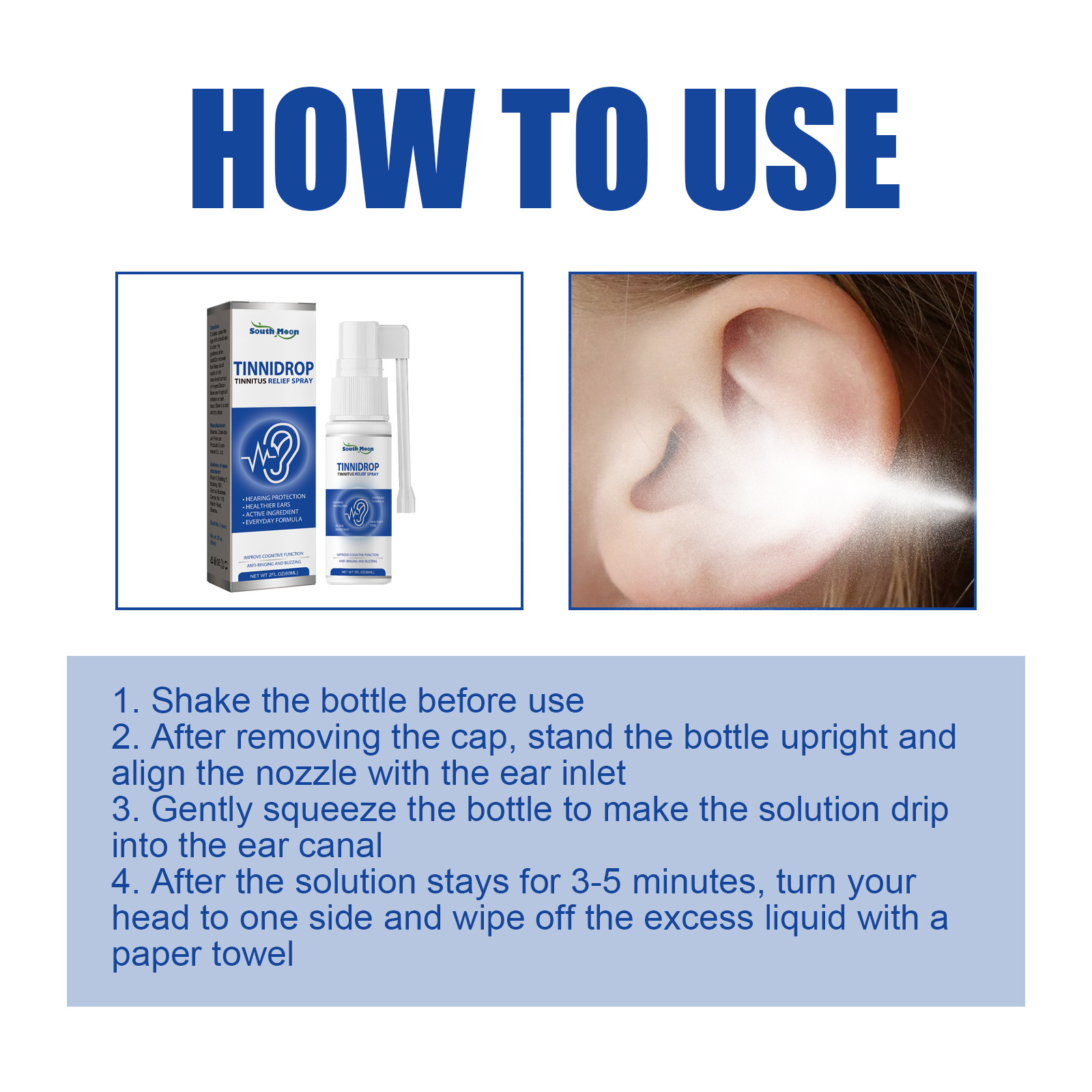 South Moon Tinnitus Relief Spray Anti Tinnitus Earwax Tinnidrop Ear ...