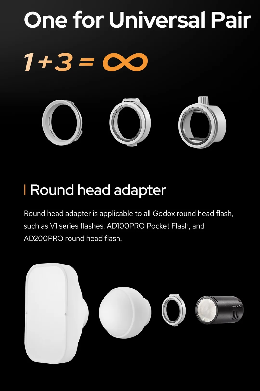 Godox ML-CD15 ML-CS1625 Diffuser Dome Kit with 3 Adapters for ...