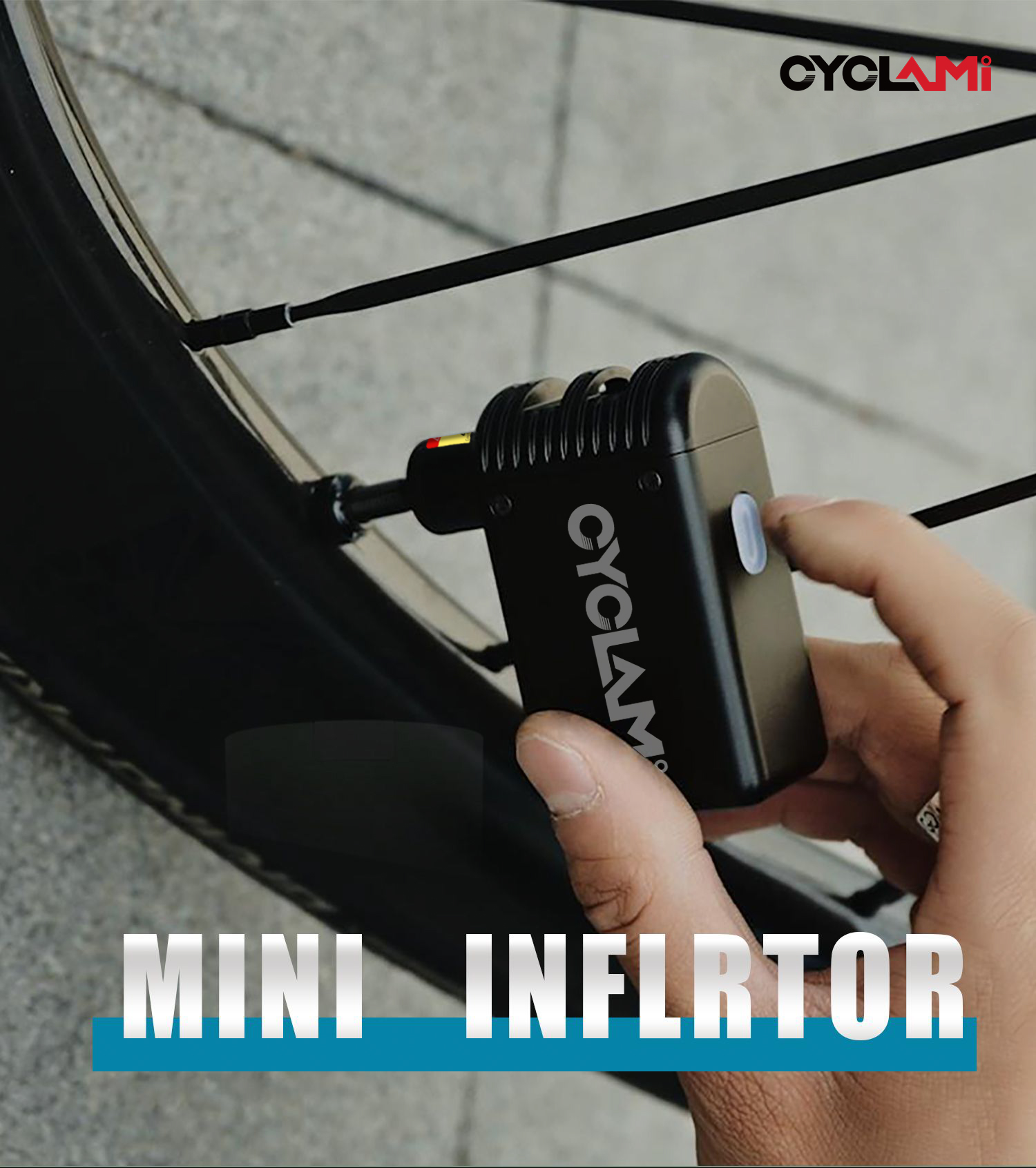 CYCLAMI HAUFIAHR Small Mini Plus Portable Pump for Bicycle Cordless Air ...