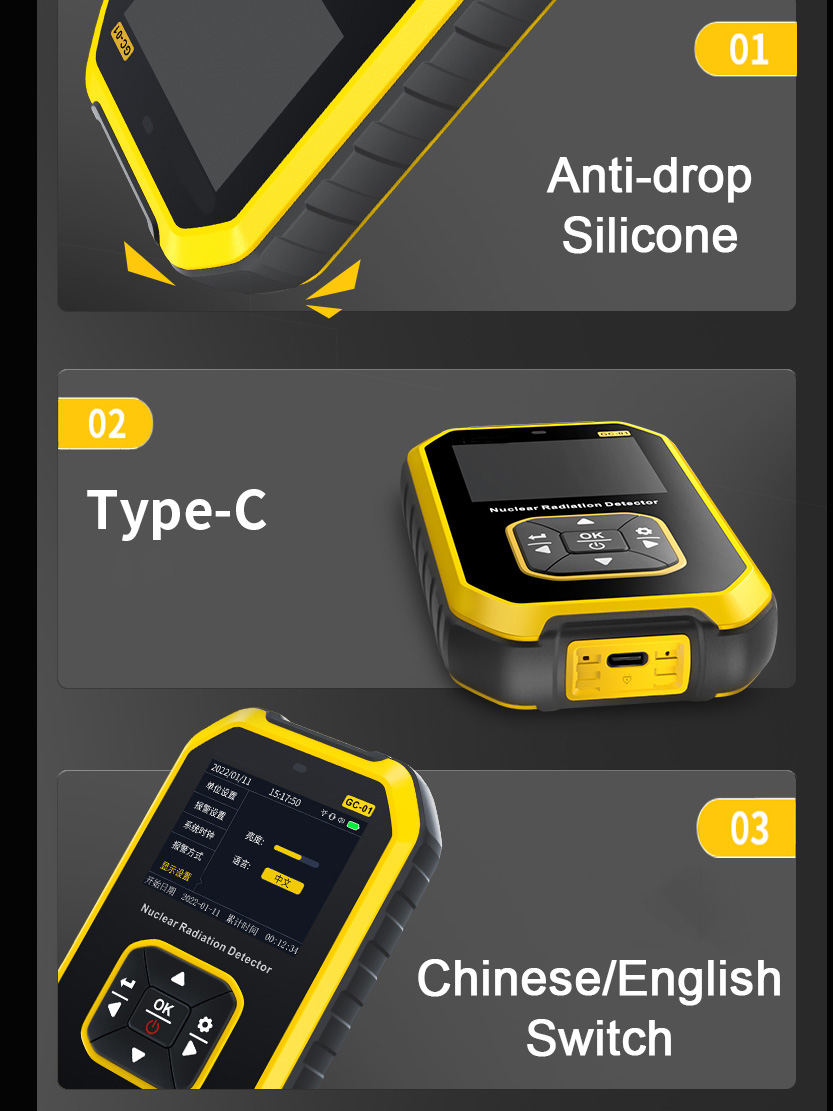 Nuclear Radiation Detector Radioactive Dosimeter with LCD Display ...