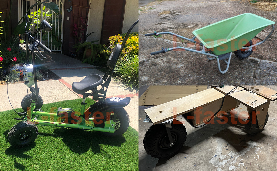 L-faster 350W 500W Electric Trolley Wheelbarrow Scooter Brushless ...