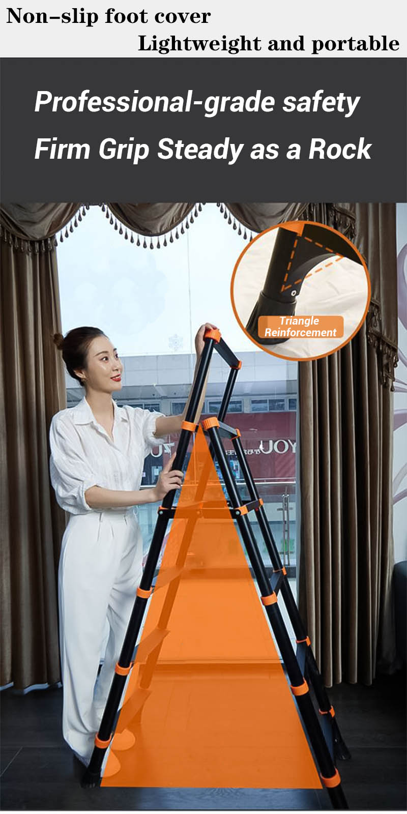 4/5/6/7/8/9 Steps MULTIPURPOSE UNIVERSAL LADDER WORK PLATFORM Folding ...