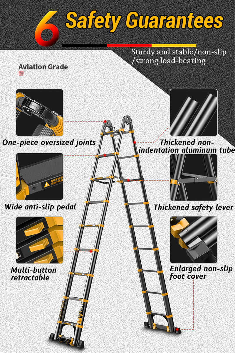 4/5/6/7/8/9 Steps MULTIPURPOSE UNIVERSAL LADDER WORK PLATFORM Folding ...