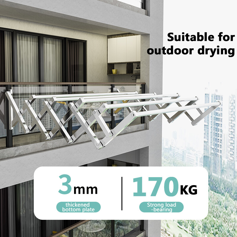 4/5Bar 1-2M Stainless Steel Clothes Outdoor Hanger Drying Rack ...