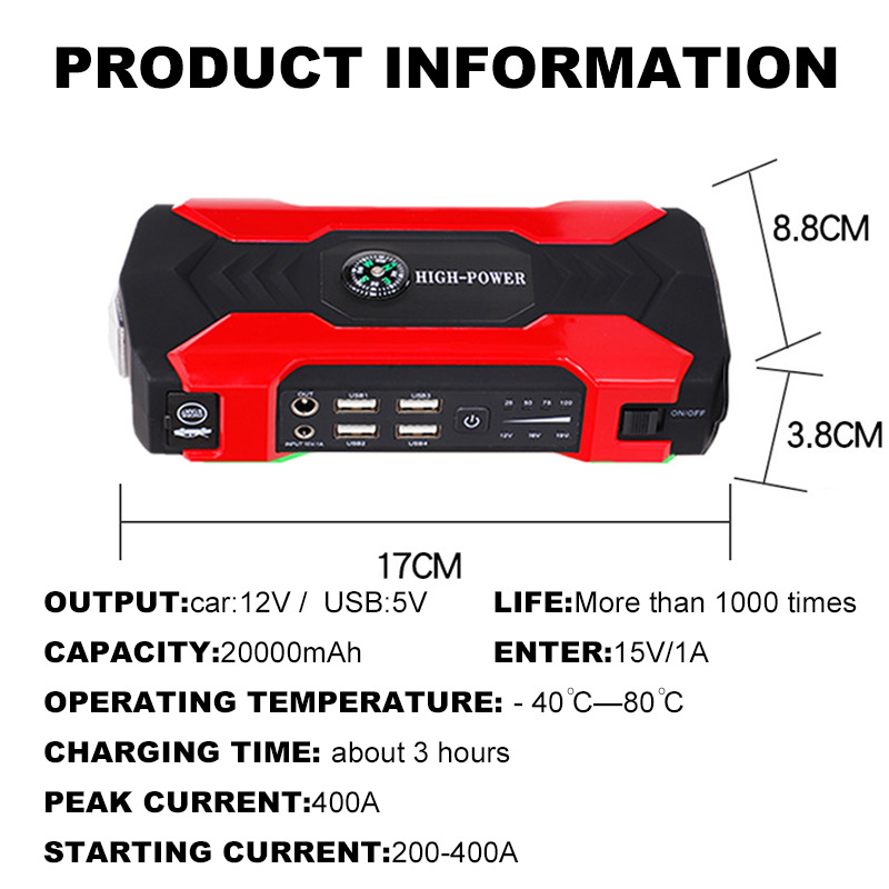 Car Power Bank 99800Mah High Power Multi-function Car Jump Starter ...