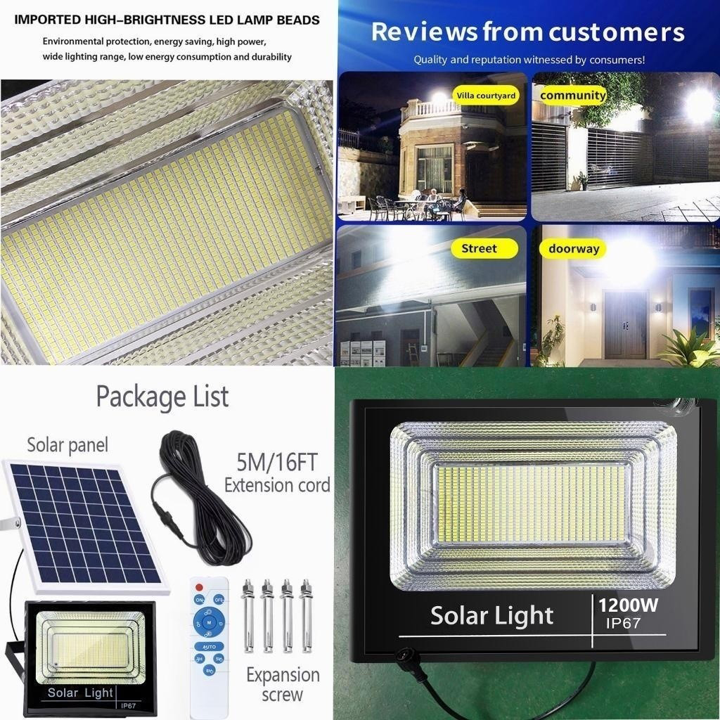 🔥Ready stock🔥Solar Light Outdoor Lighting 30W 100W 300W Solar Spotlight ...