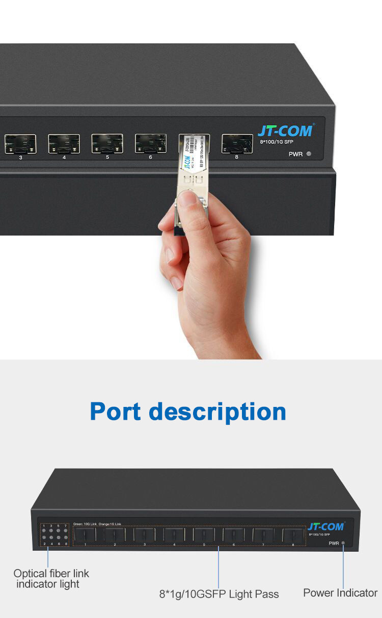 JT-COM 10Gb Network Switch SFP Fiber Switch 10Gbps SFP Media Converter ...