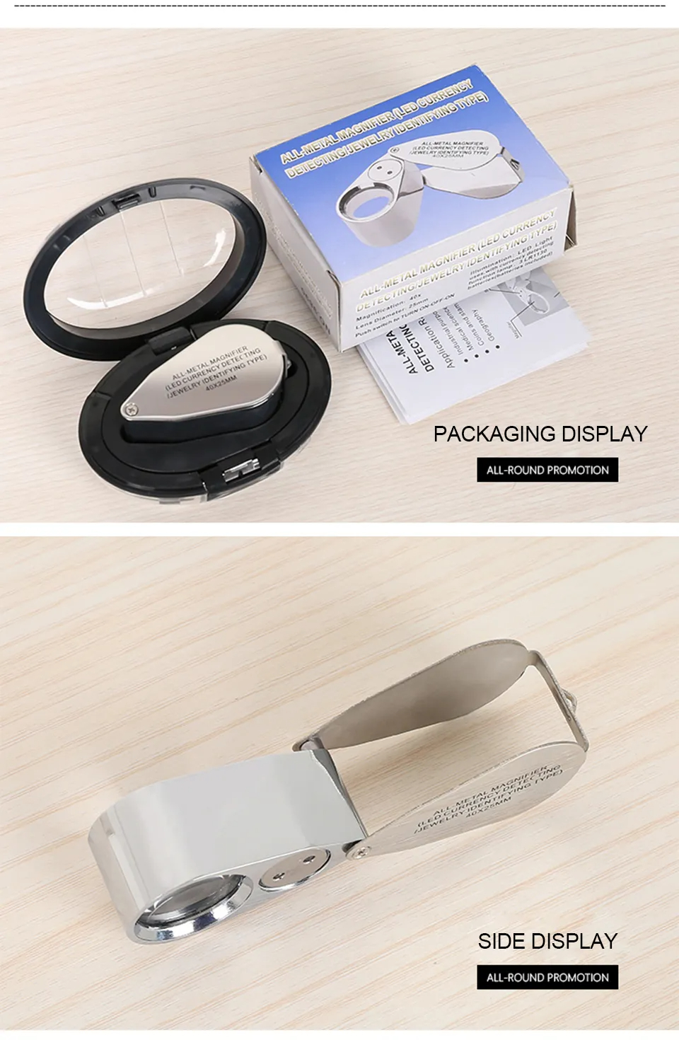 10X-40X Foldable Eye Magnifier Jewllery Loupe Magnifier Portable Metal ...