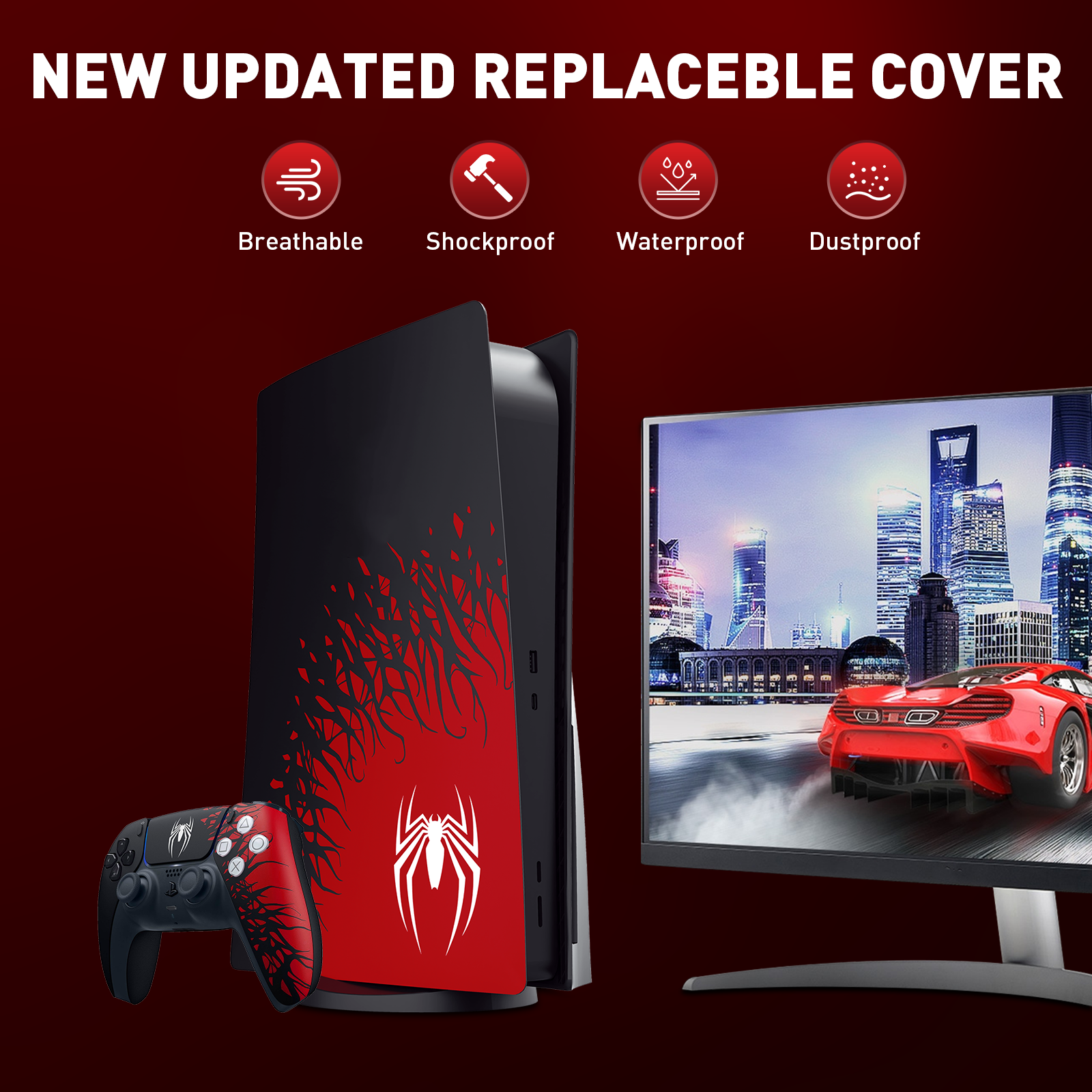 Faceplate with Cooling Vent for PS5 Disc Console, PS5 Plates Skin ...