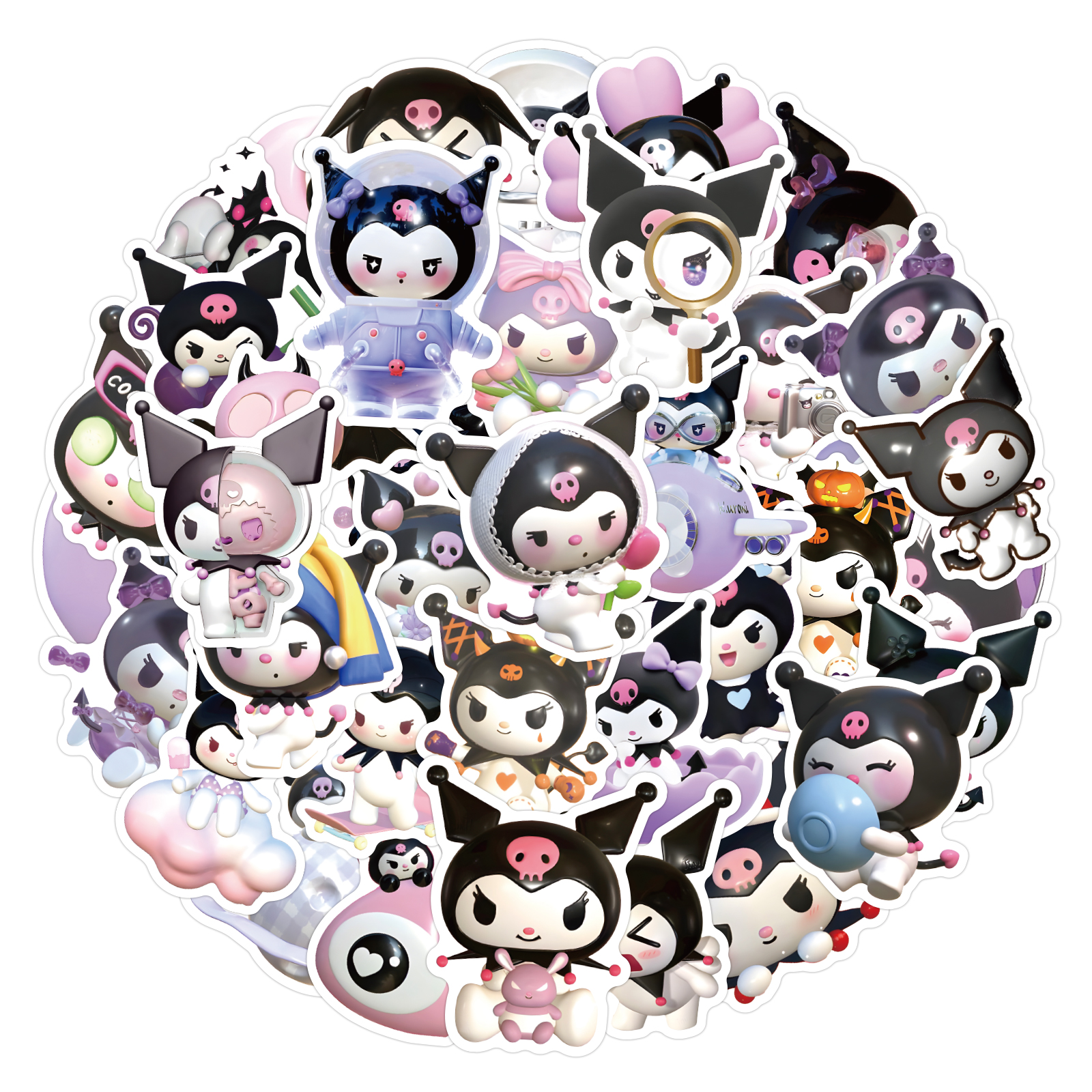 50pcs Anime Kuromi Sticker Pack Waterproof Cute Cartoon Vinyl Stickers ...
