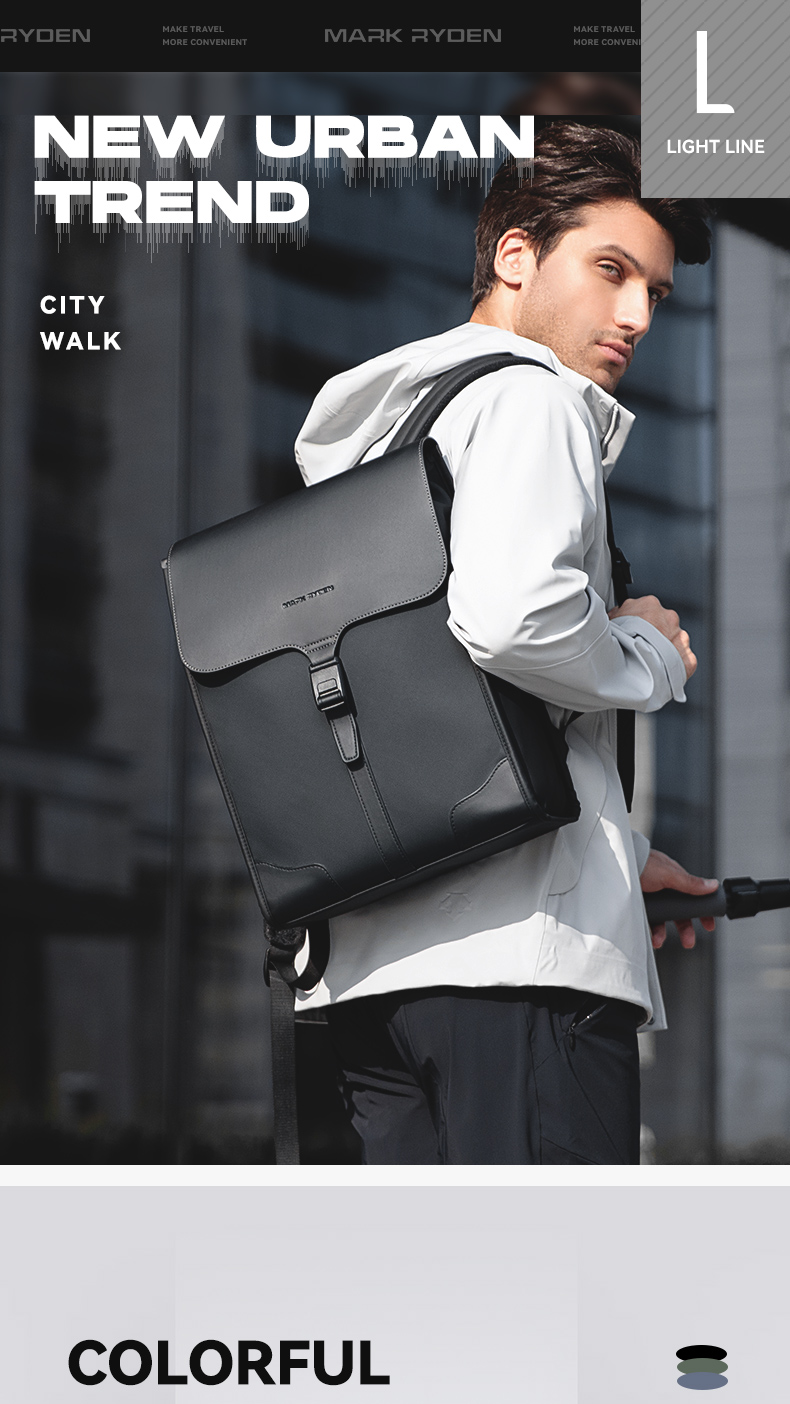 MARK RYDEN Office Work Bag Men Backpack School Bag Lightweight (15.6 ...