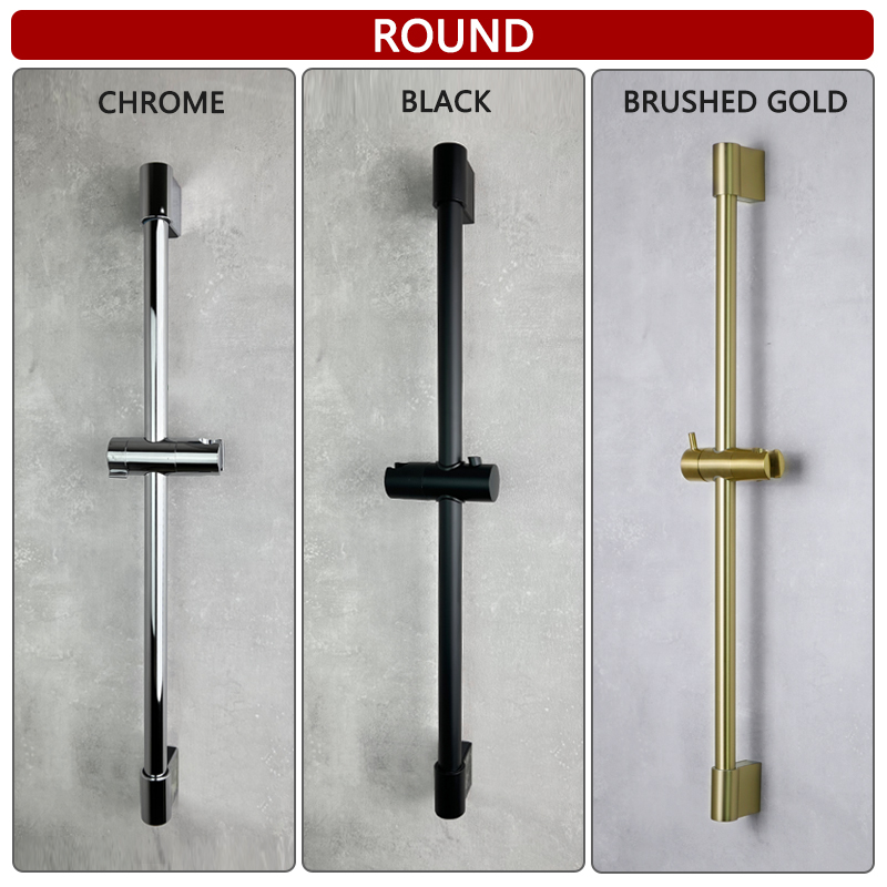 Square Sliding Bar Wall Mounted Shower Bar Round Adjustable Sliding ...