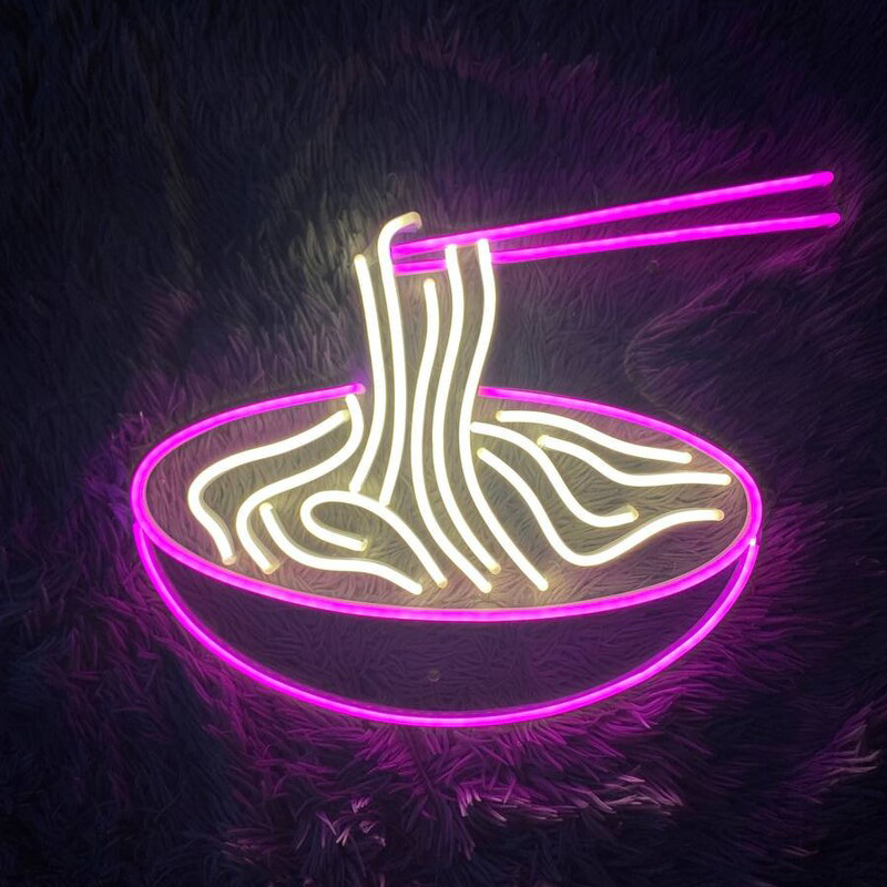 Ramen Neon Sign Noodles Led Neon Lights for Wall Decor Noodle Light Up ...