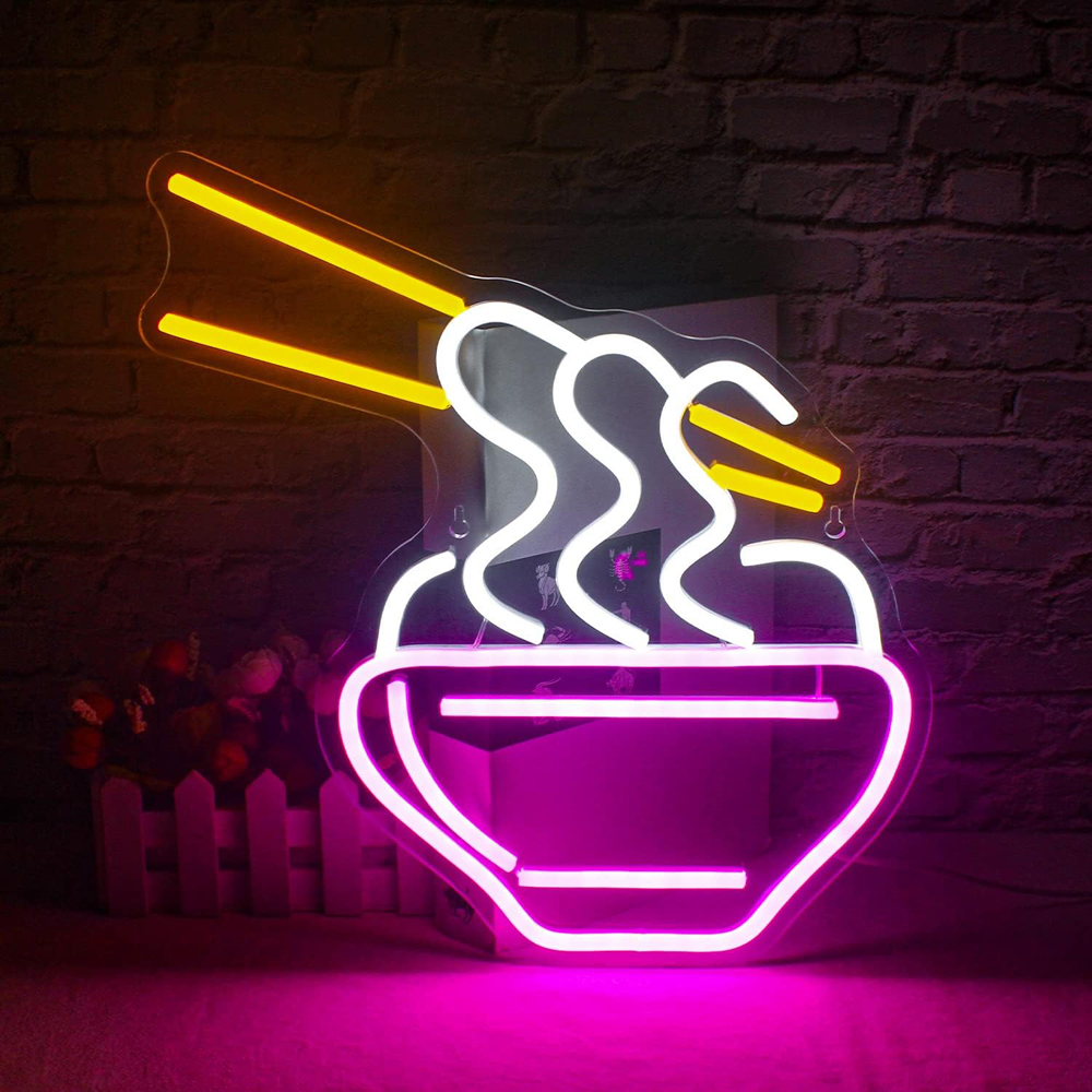 Ramen Neon Sign Noodles Led Neon Lights for Wall Decor Noodle Light Up ...