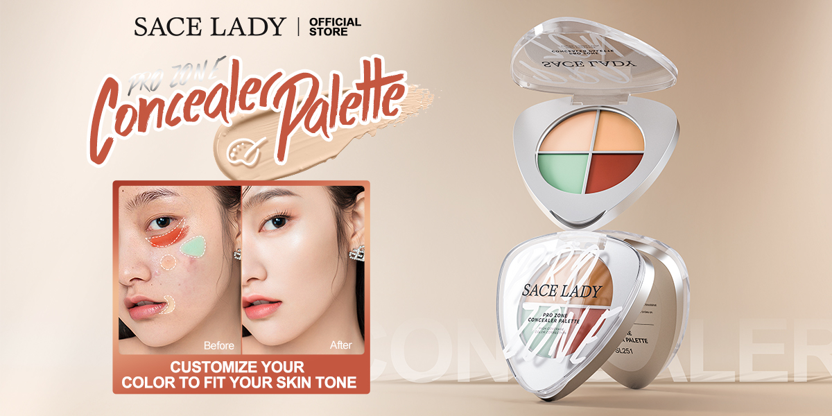 SACE LADY Full Coverage Pro Zone Concealer Palette Waterproof Color ...