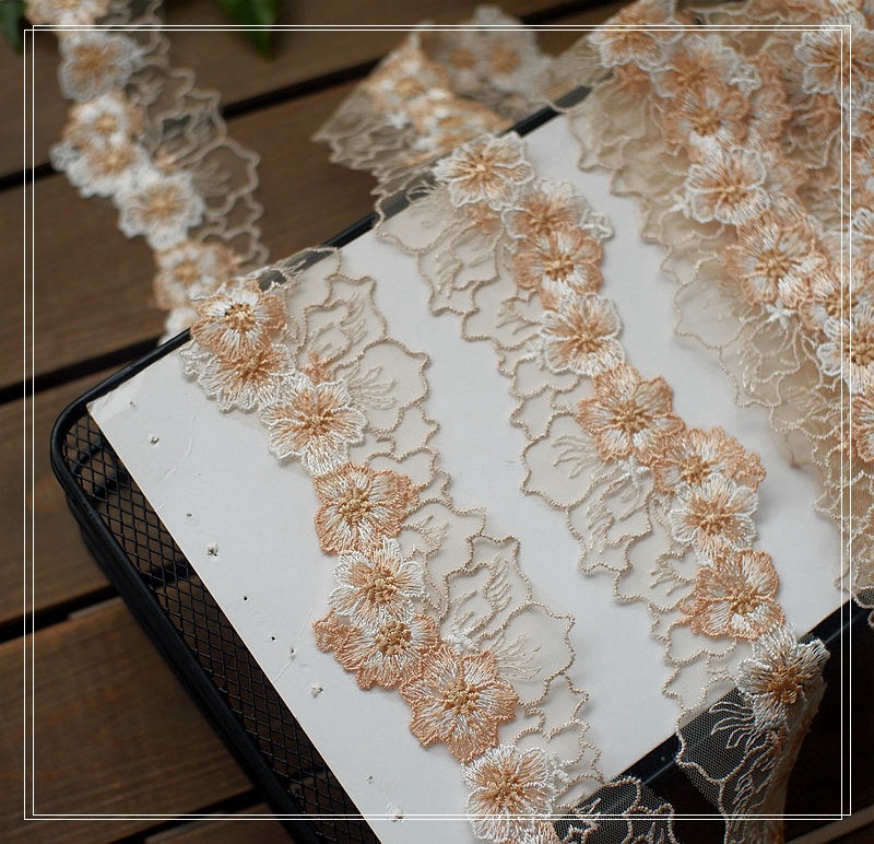 1 yard（35.8 inch）Multicolor embroidery lace fabric lace triming Lace ...