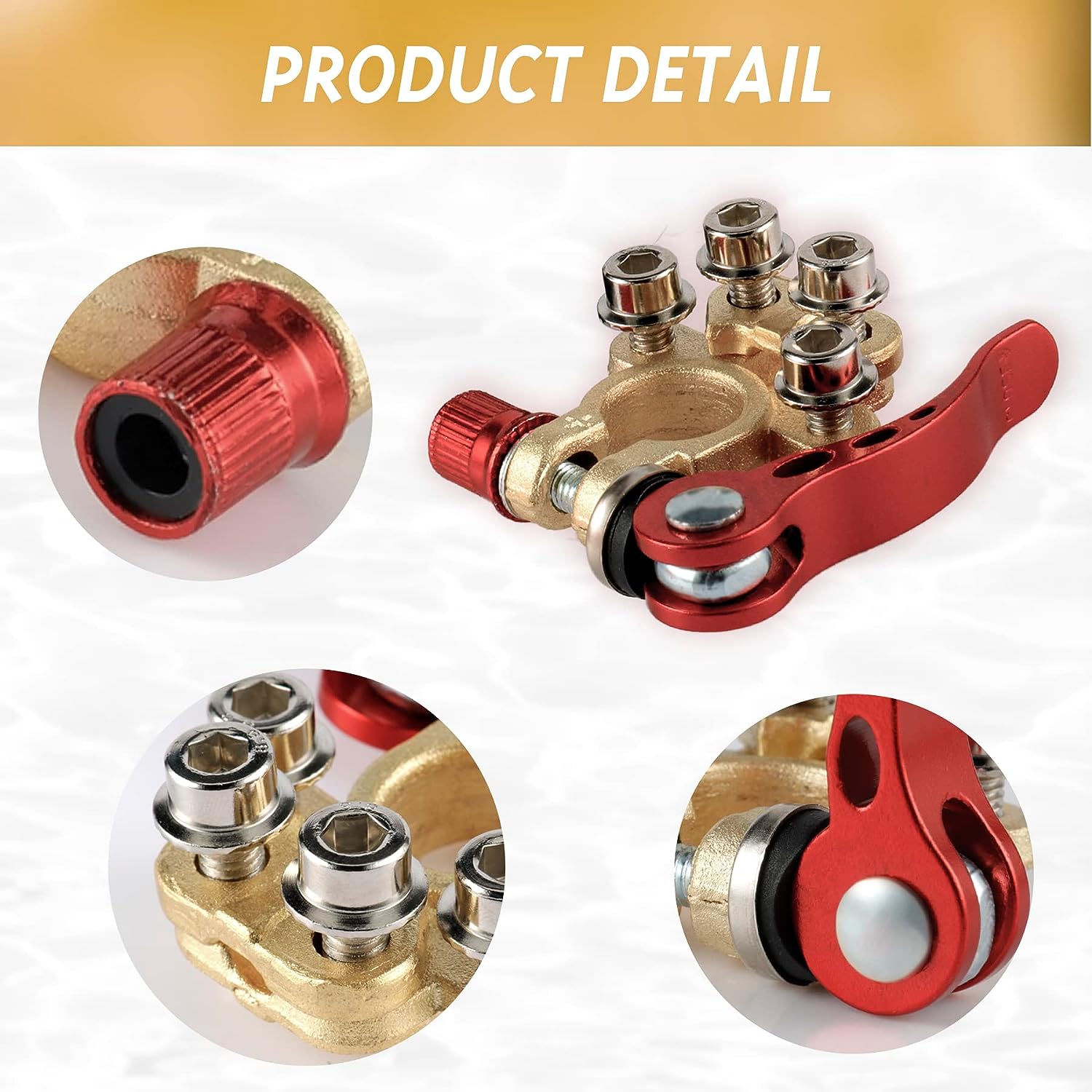 Car Battery Terminal Connector, 4 Way Positive and Negative Pole Quick ...