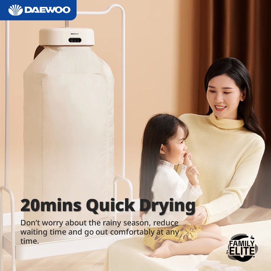 【MY STOCK】Daewoo Portable Clothes Dryer Foldable Dryer Double ...
