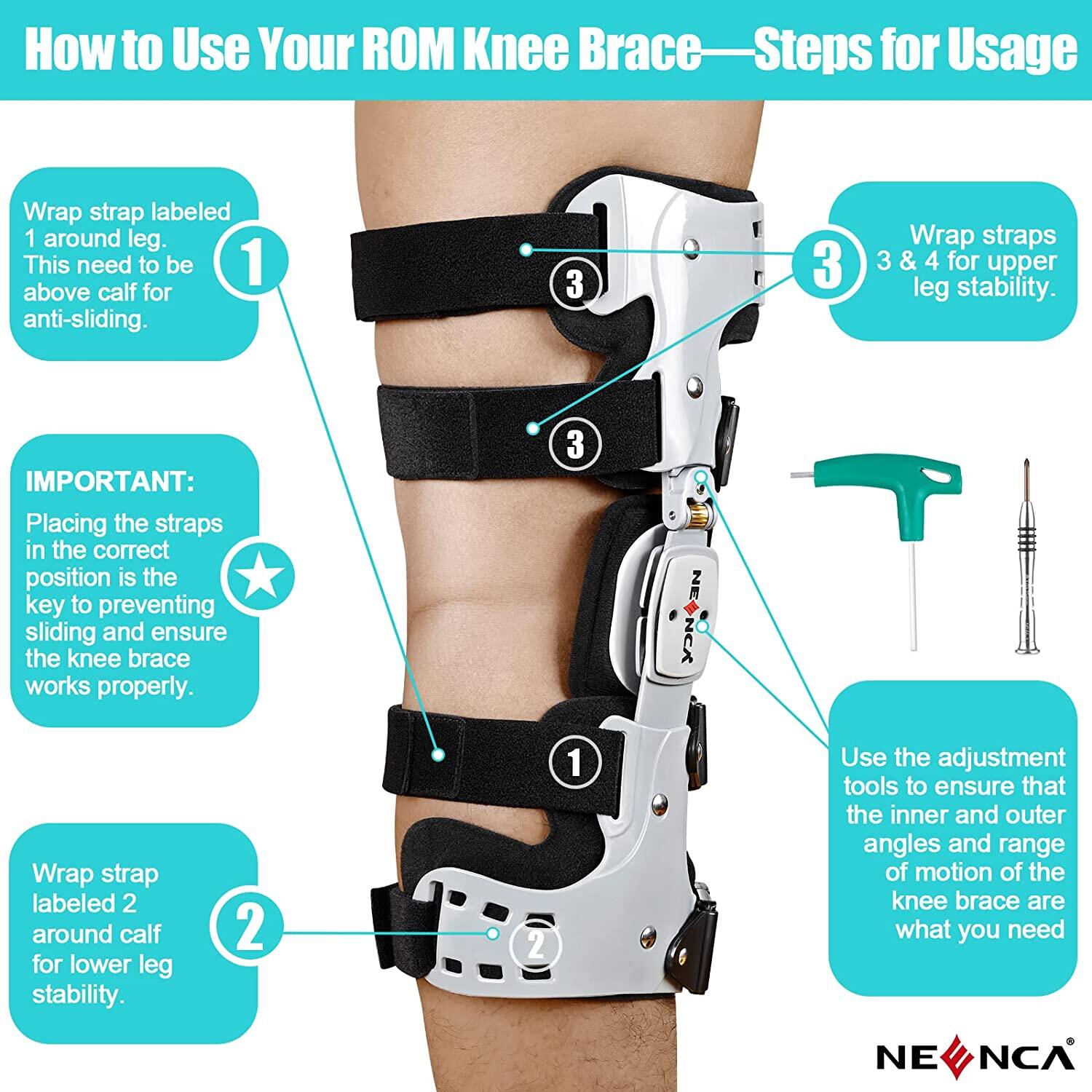 NEENCA Unloader ROM Knee Brace, Hinged Immobilizer - Orthosis ...