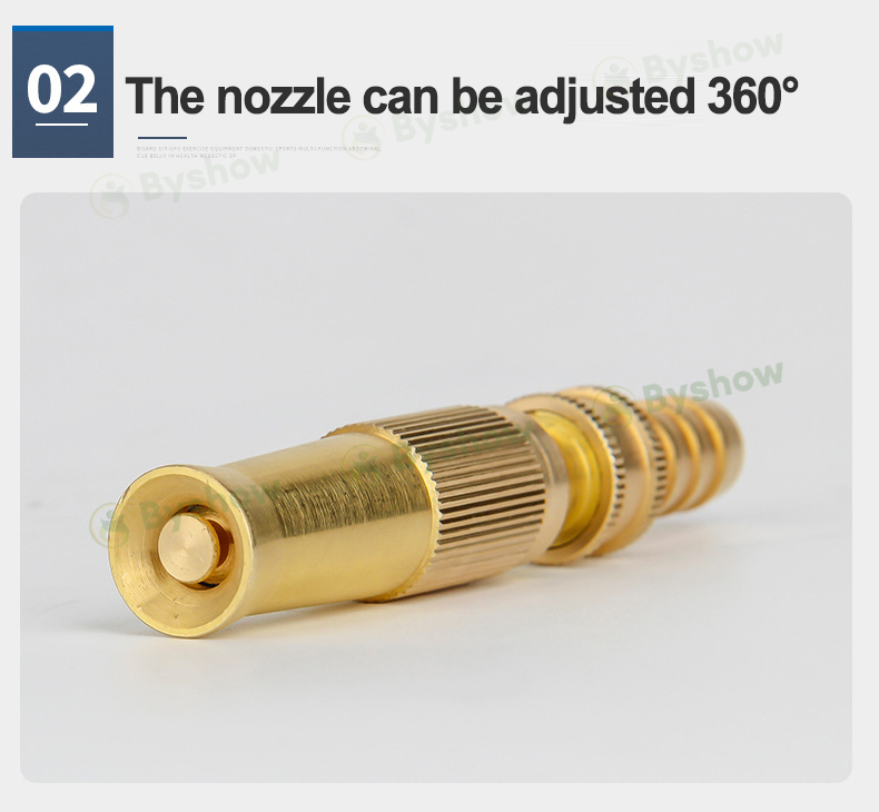【Byshow】Solid Brass Adjustable Spray Nozzle With Hose Plug Pipe ...