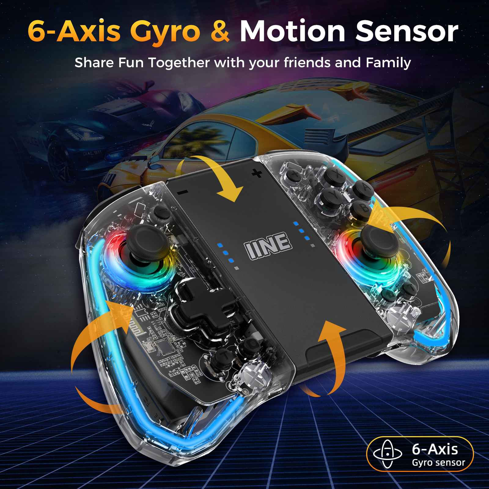 IINE Nintendo Swtich Elite Plus Joypad ALPS Metal Joystick with Light for Nintendo Swtich/Lite ...