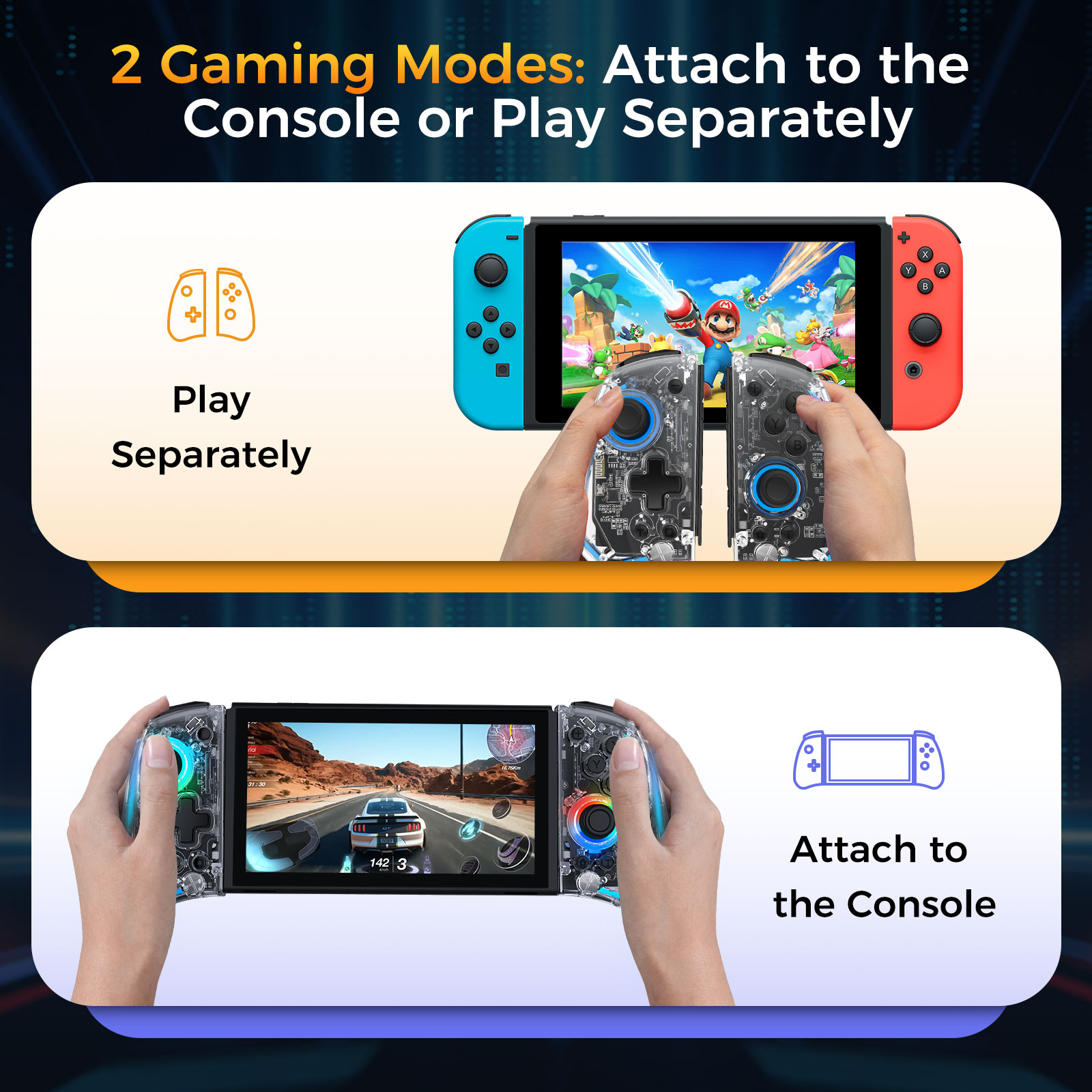 IINE Nintendo Swtich Elite Plus Joypad ALPS Metal Joystick with Light for Nintendo Swtich/Lite ...