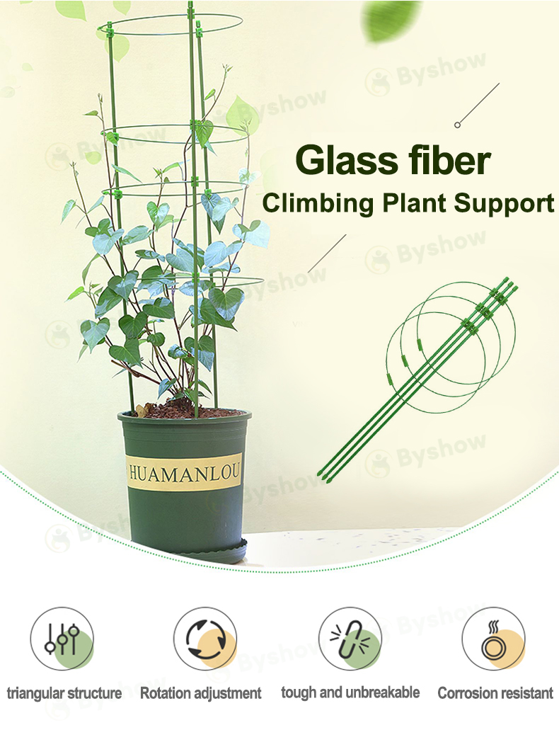 【Byshow】Plant Climbing Support Stick Net Conical Flower Rack Ring ...