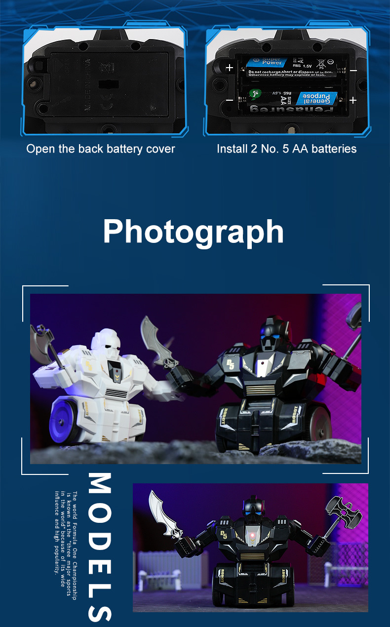 RC Fighting Battle Robot Toys Children Remote Control Robot Game Handle ...