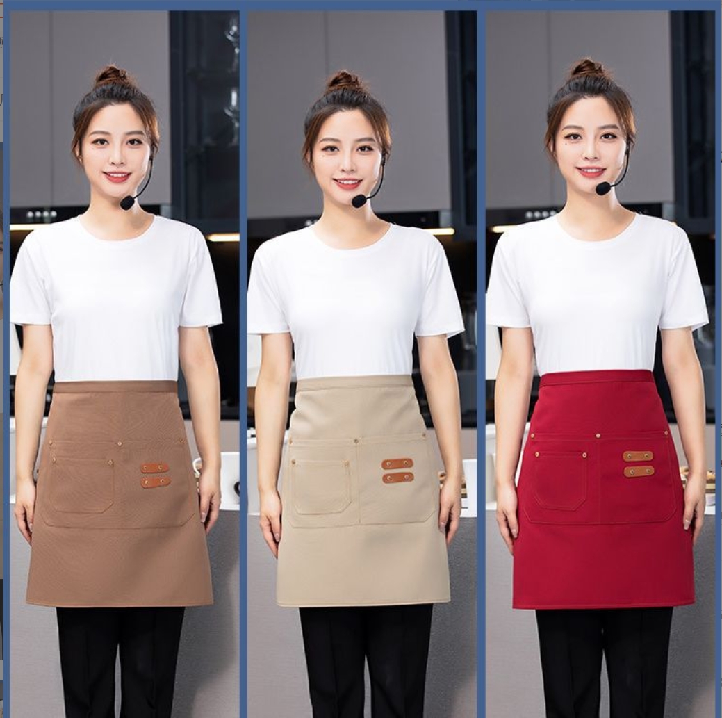 Ready StockWaterproof Apron Female Half Apron Attendant Versatile Short ...