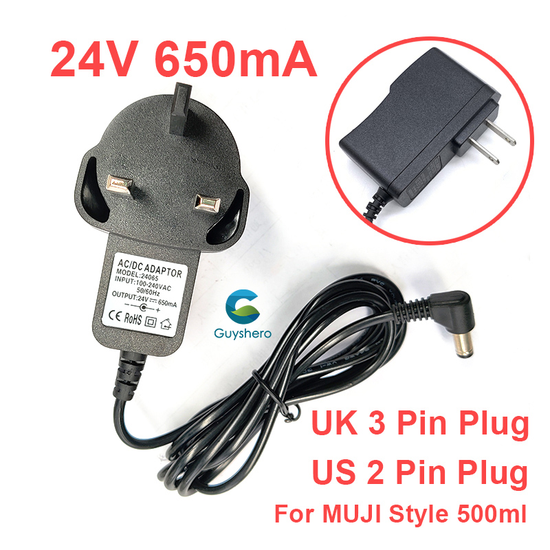 AC/DC diffuser power adapter 24v 650ma Malaysia 3 pin plug/US 2 pin ...