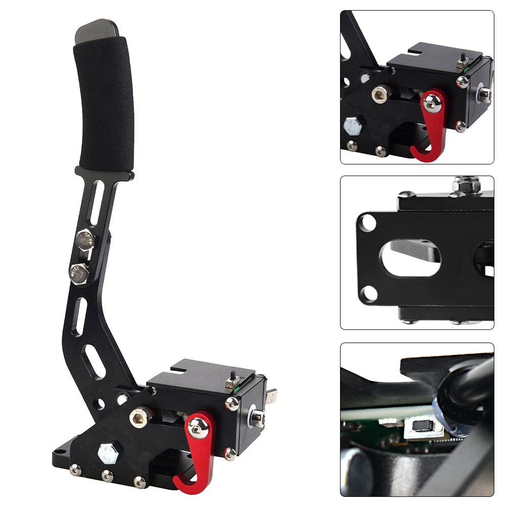PS4/PS5/PC 16Bit Black Aluminum USB Handbrake with Optional Bracket or ...