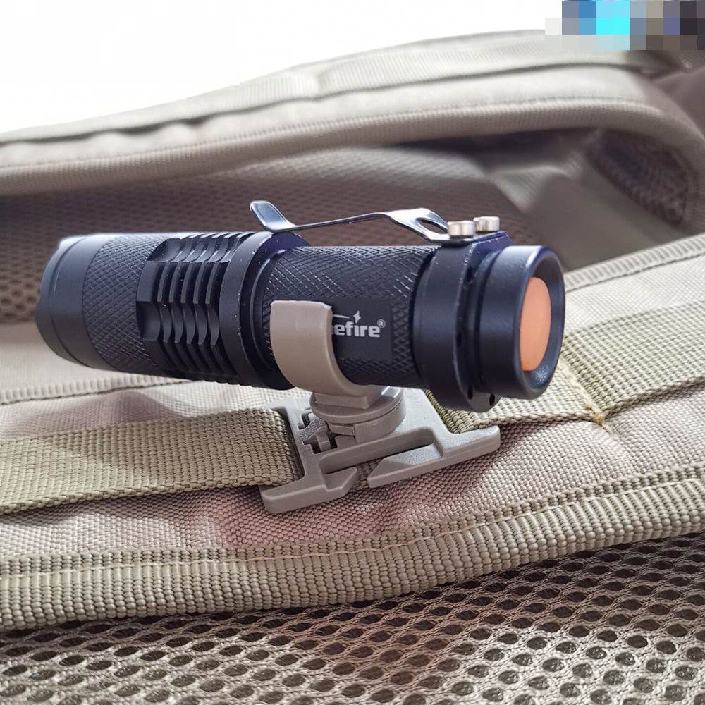 AloneFire LED Flashlight Swivel U Ring Clip Webbing Clamp Backpack ...