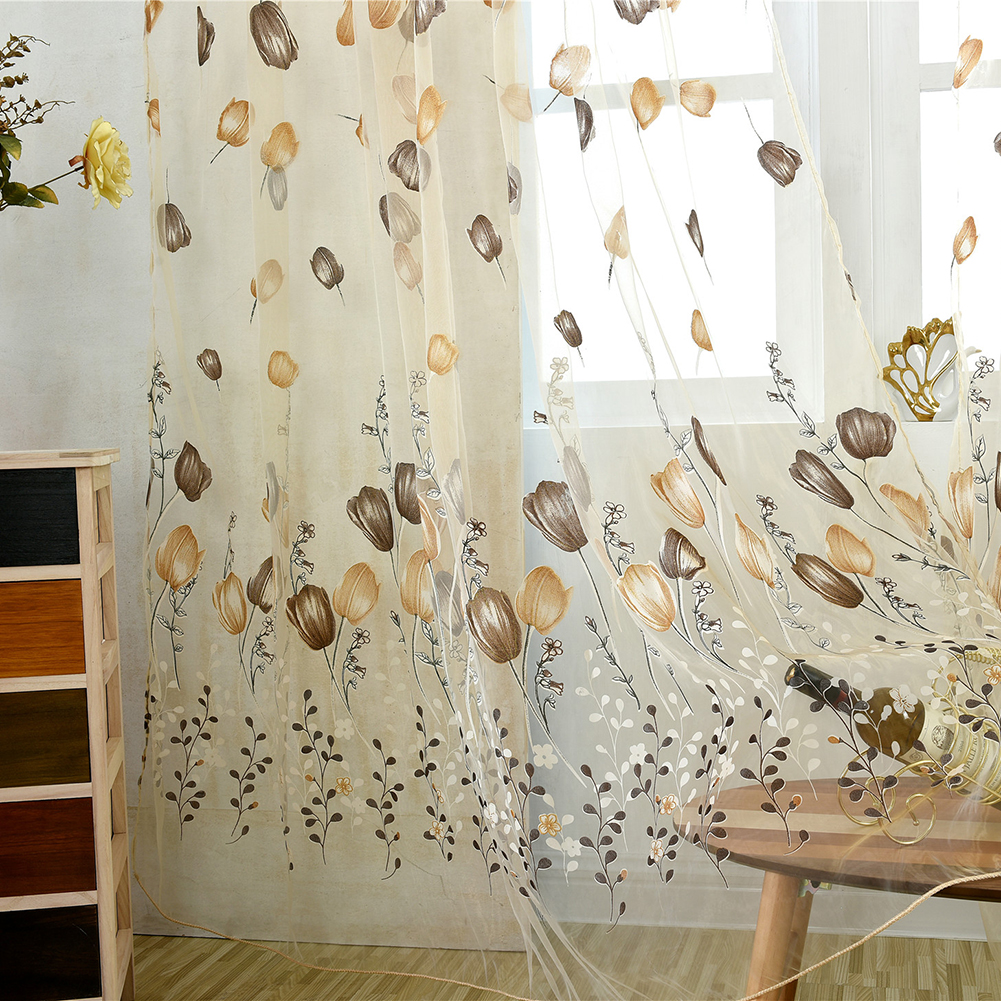 100*200cm Romantic Heart-shaped String Sheer Curtains Window Room Line ...