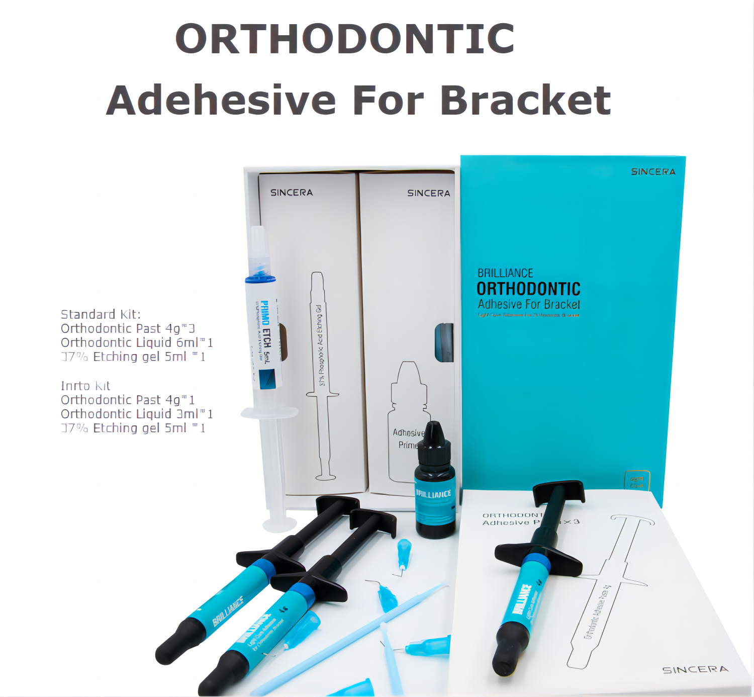 Light cure orthodontic adheisve brace cement primer paste standard kit ...
