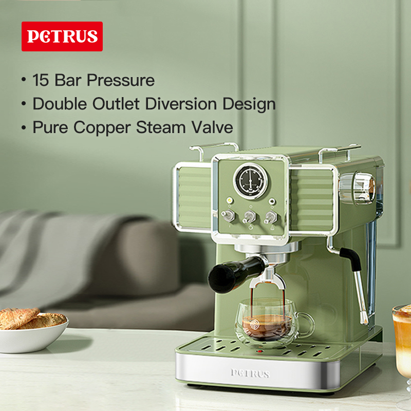 Petrus Espresso Coffee Maker Machine 1350W High Power Stainless Steel ...