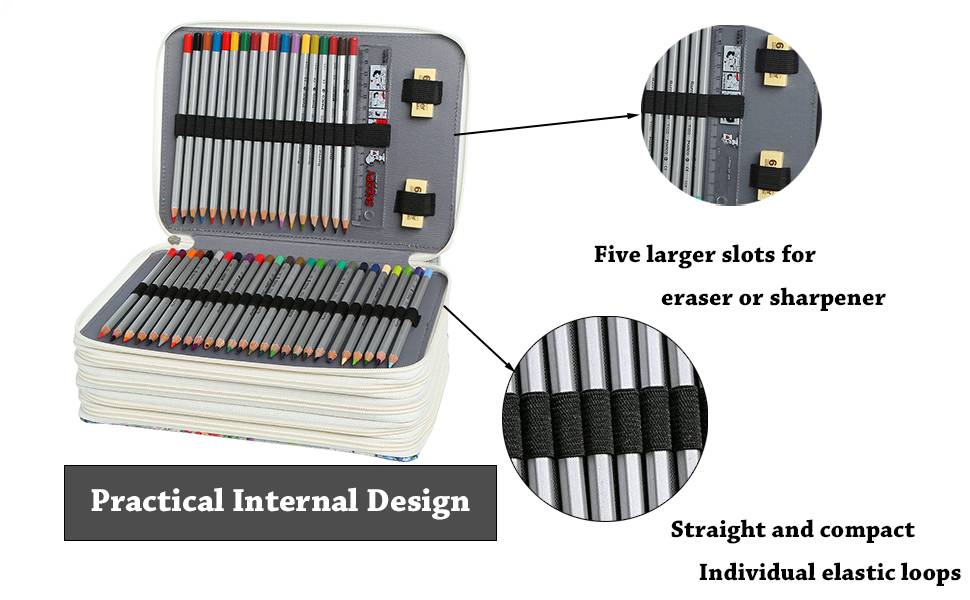 252/200/120 Slots Colored Pencil Organizer - Deluxe Pencil Case Holder ...
