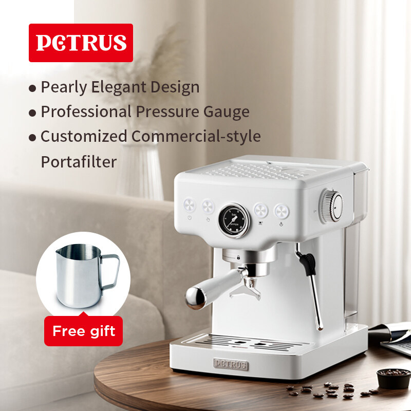 Petrus Coffee Maker Espresso Coffee Machine 15 Bar Metal Body Stainless ...