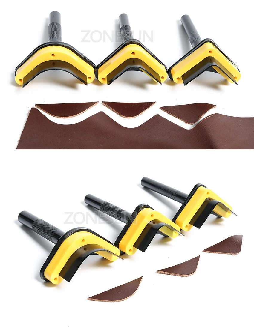 ZONESUN Leather Corner Punch V-shaped/U-shaped/Round Leather Belt End ...