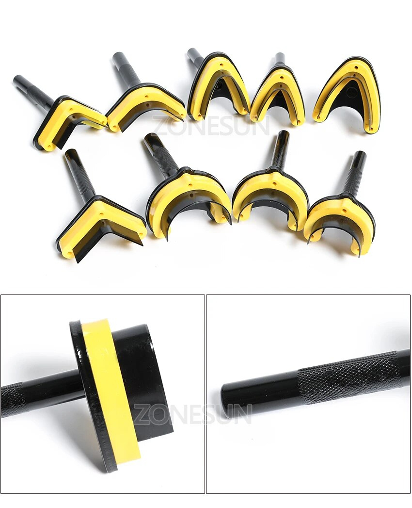 ZONESUN Leather Corner Punch V-shaped/U-shaped/Round Leather Belt End ...