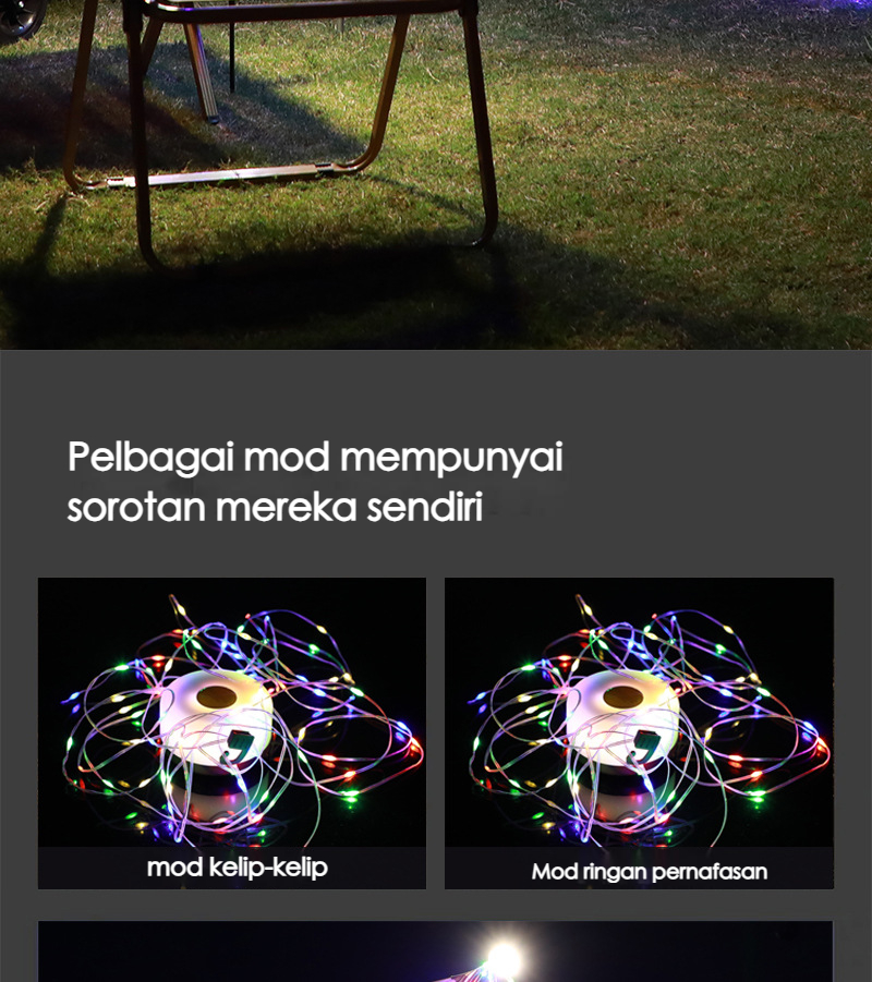 Colorful light atmosphere light string chandelier rope light emergency ...