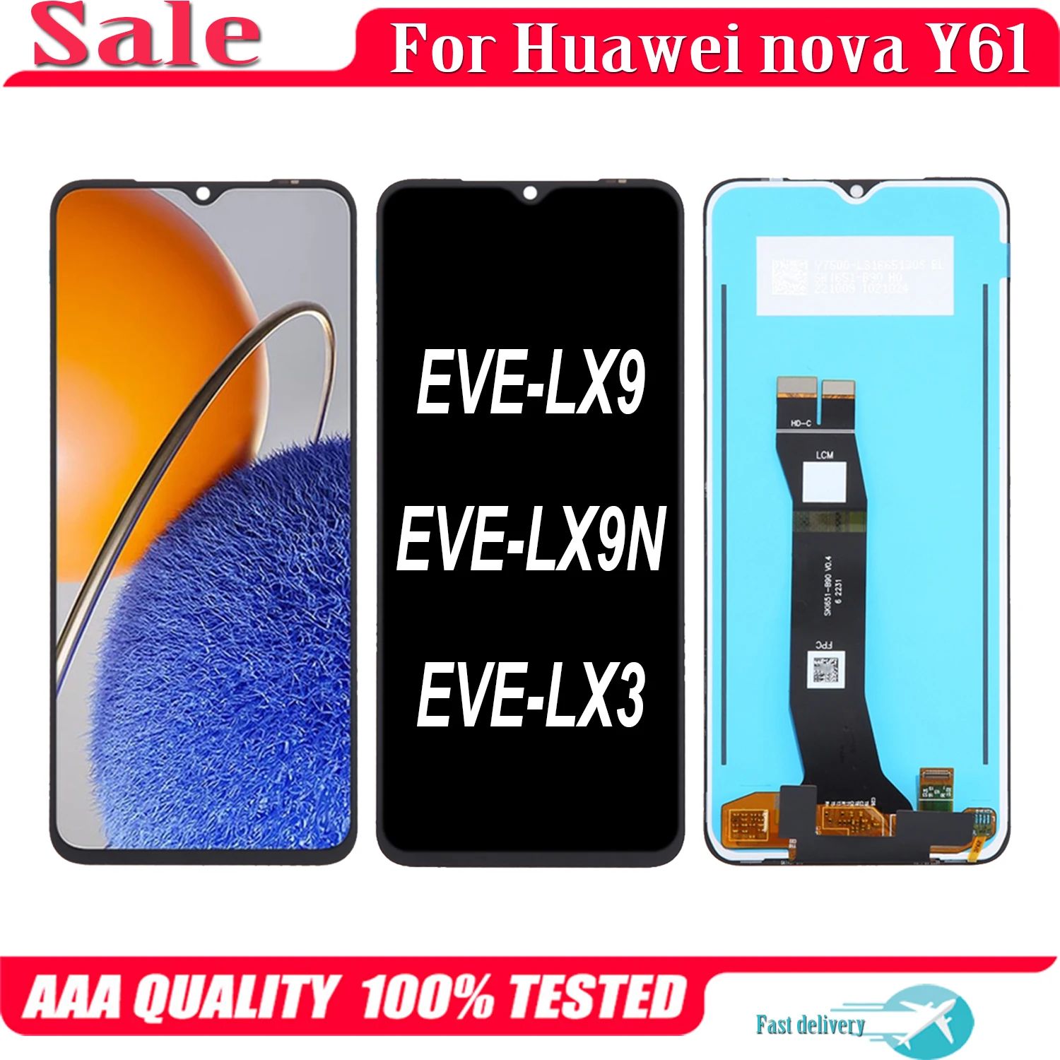 Original For Huawei Nova Y61 LCD Display Touch Screen Digitizer EVE-LX9 ...