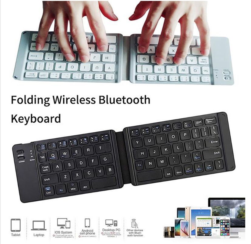 Mini Foldable Keyboard Ipad Tablet Phone Charging Bluetooth Wireless ...