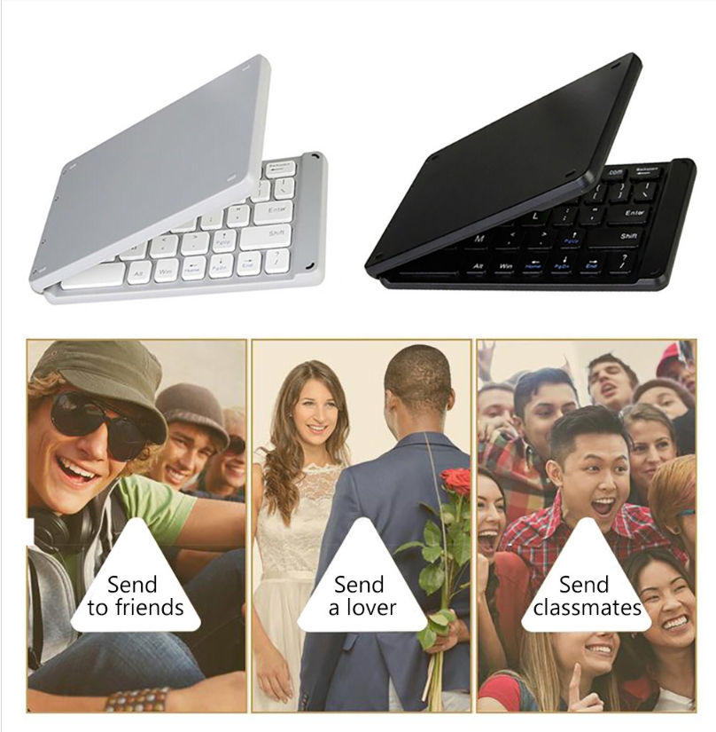 Mini Foldable Keyboard Ipad Tablet Phone Charging Bluetooth Wireless ...