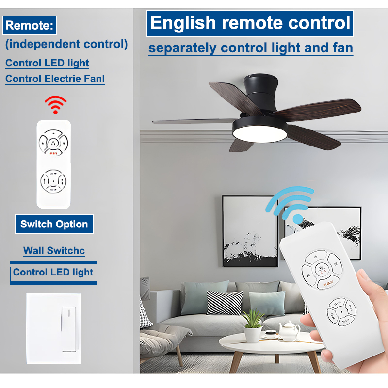 Ceiling Fan With Light 6 Speed Strong Winds Remote Nordic Kipas Siling ...