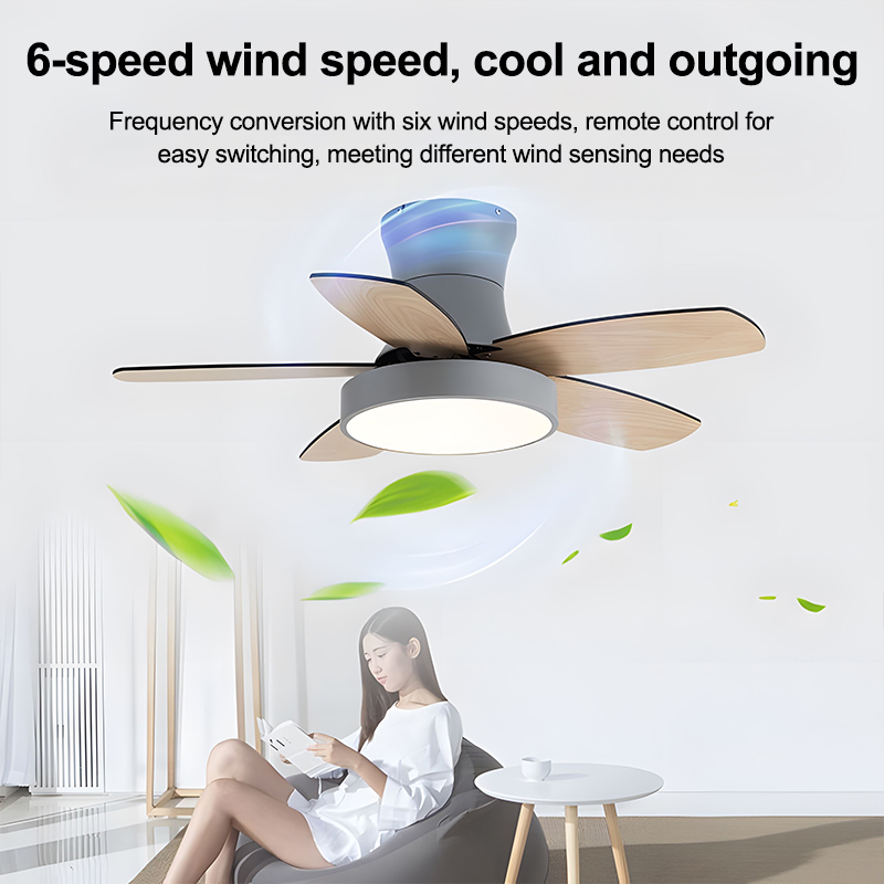 Ceiling Fan With Light 6 Speed Strong Winds Remote Nordic Kipas Siling ...