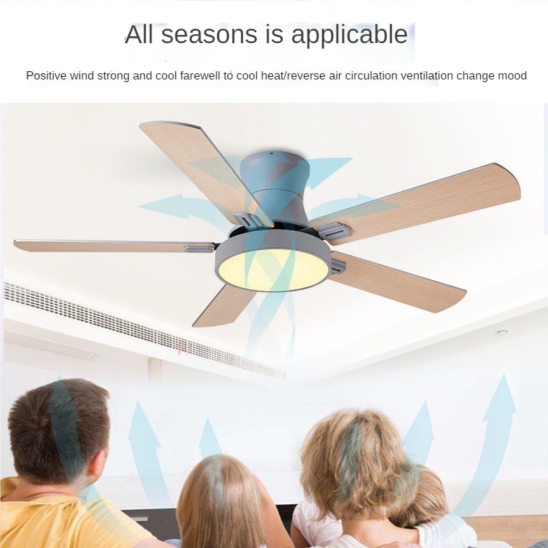 Ceiling Fan With Light 6 Speed Strong Winds Remote Nordic Kipas Siling ...