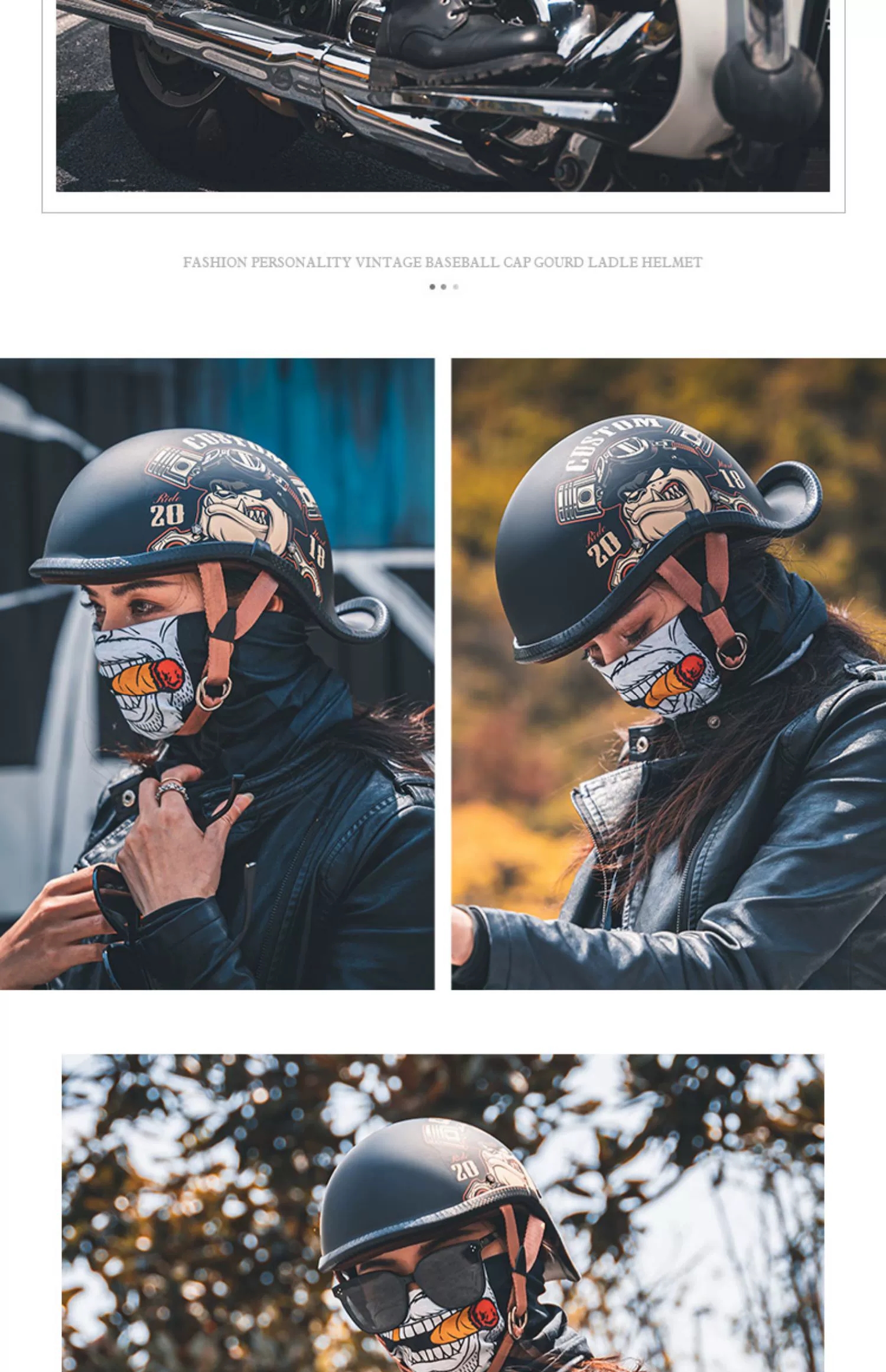 retro synthetic leather half face motorcycle helmet light summer half ...
