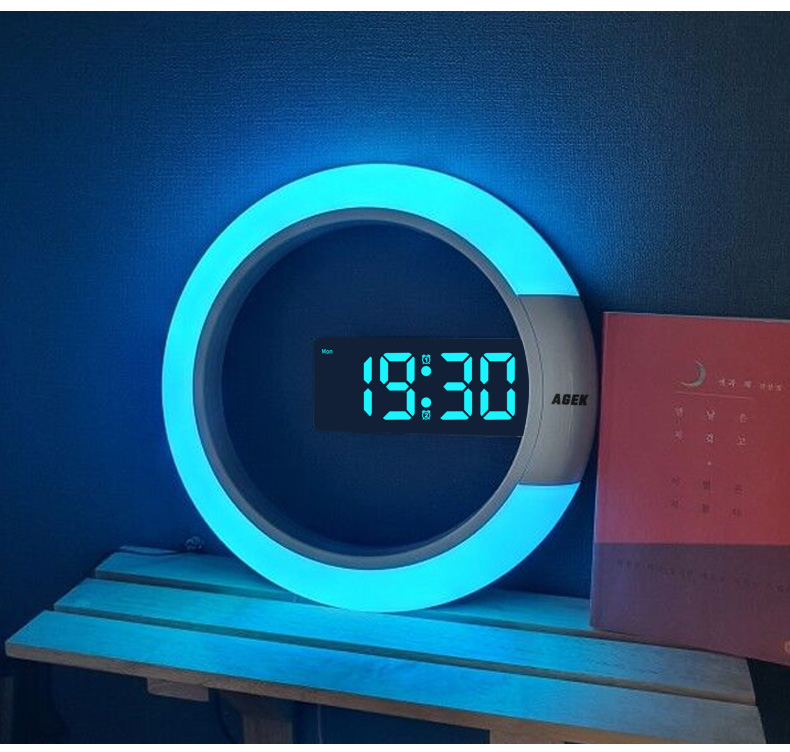 Remote Control Led Digital Clock Creative 3D Wall Clock with Alarm ...